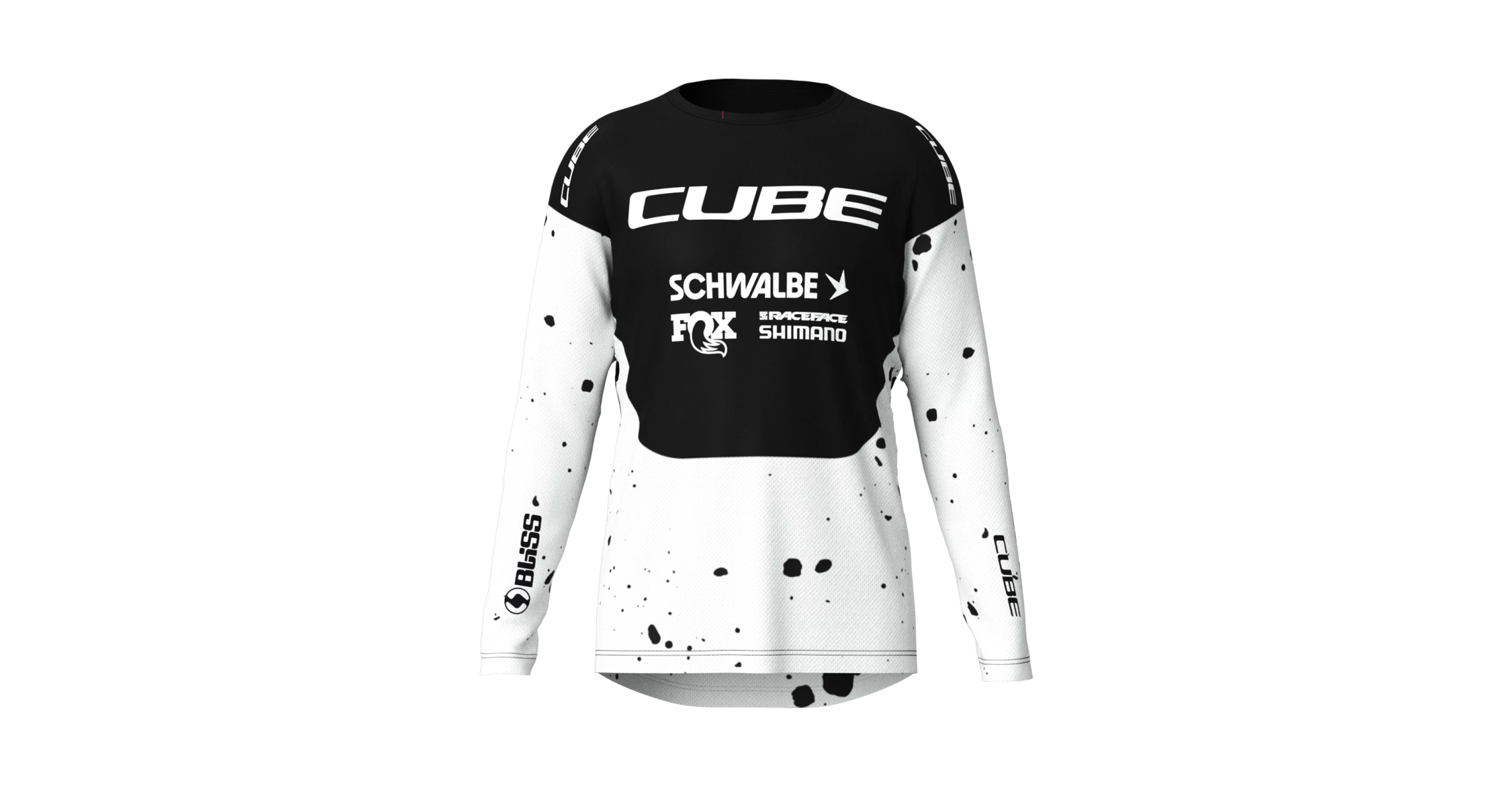 Cube MTB X Factory Racing L/S hosszú mez - Fekete/fehér - akosbike.hu